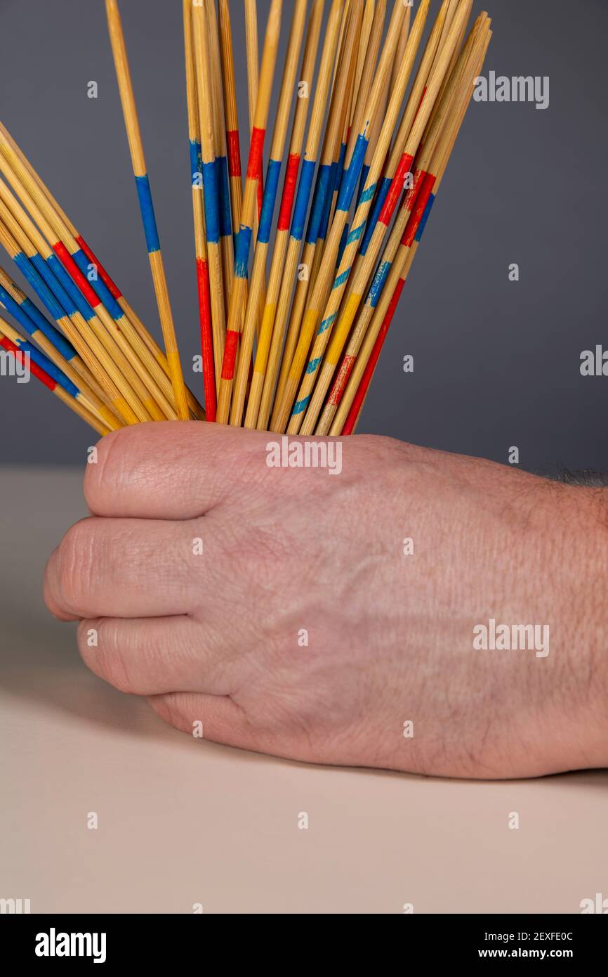 Start Of A Mikado Match With The Family Stock Photo - Alamy