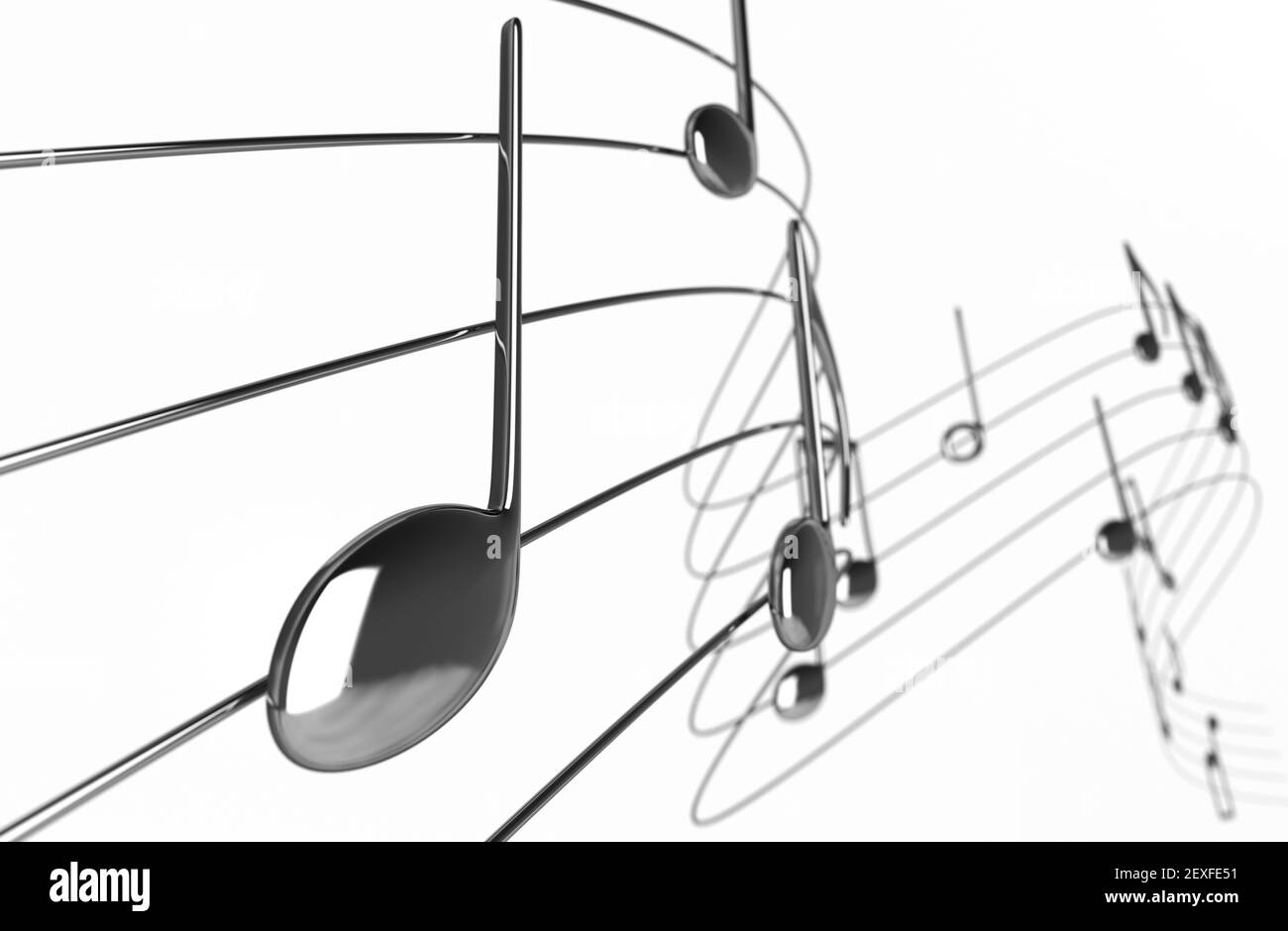 Music notes in note Cut Out Stock Images & Pictures - Alamy