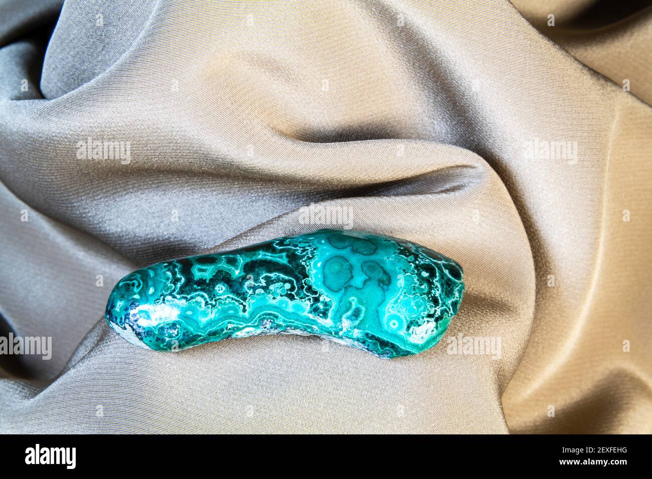 Presentation Of A Beautiful Green Malachite From Brazil Stock Photo - Alamy