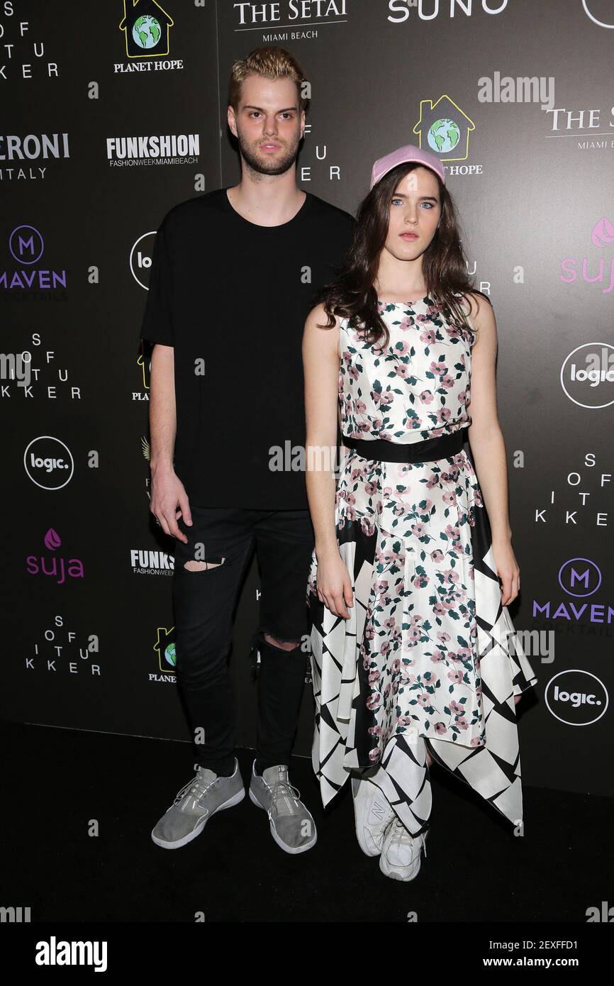 MIAMI BEACH, FLORIDA. NOVEMBER 6: Tucker Halper and Sophie Hawley-Weld ...