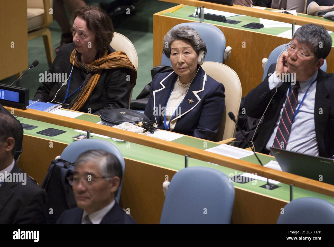 Kumiko Hashimoto (CENTER), Wife of late former Japanese Prime Minister ...
