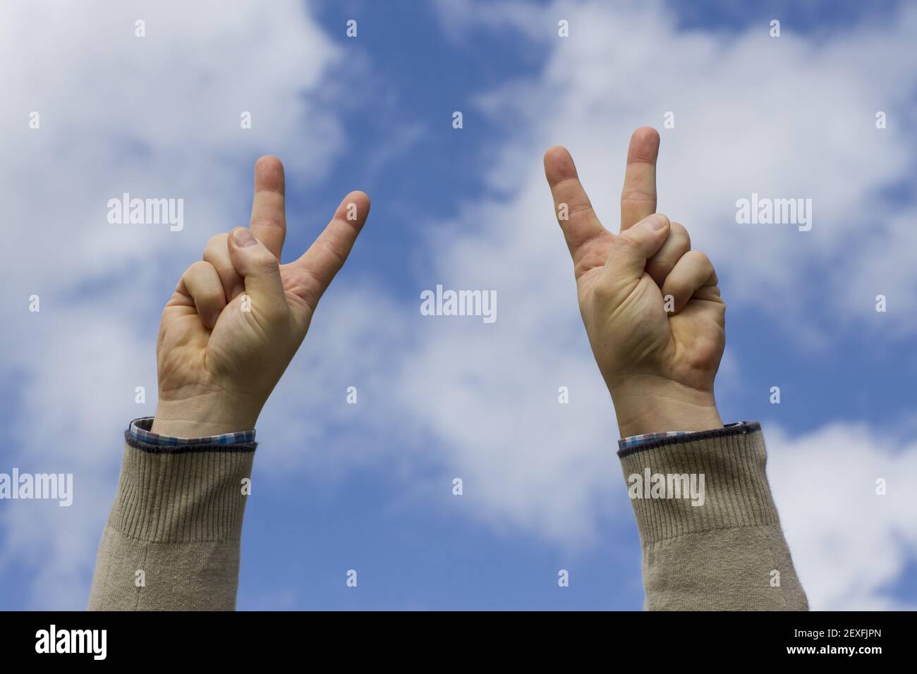 Victory hands hi-res stock photography and images - Alamy