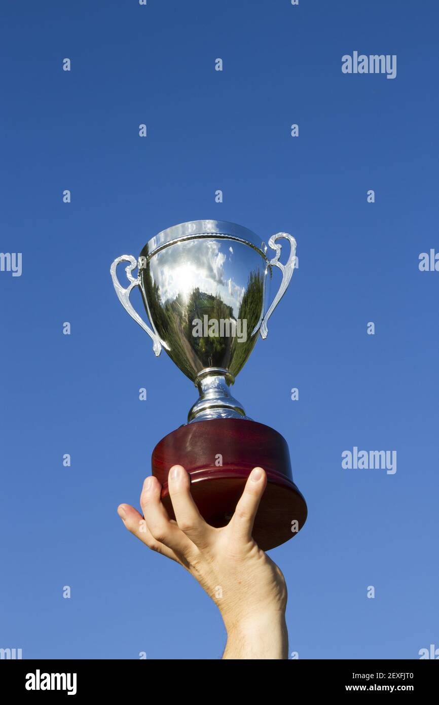 The Winner with Cup Stock Photo - Alamy