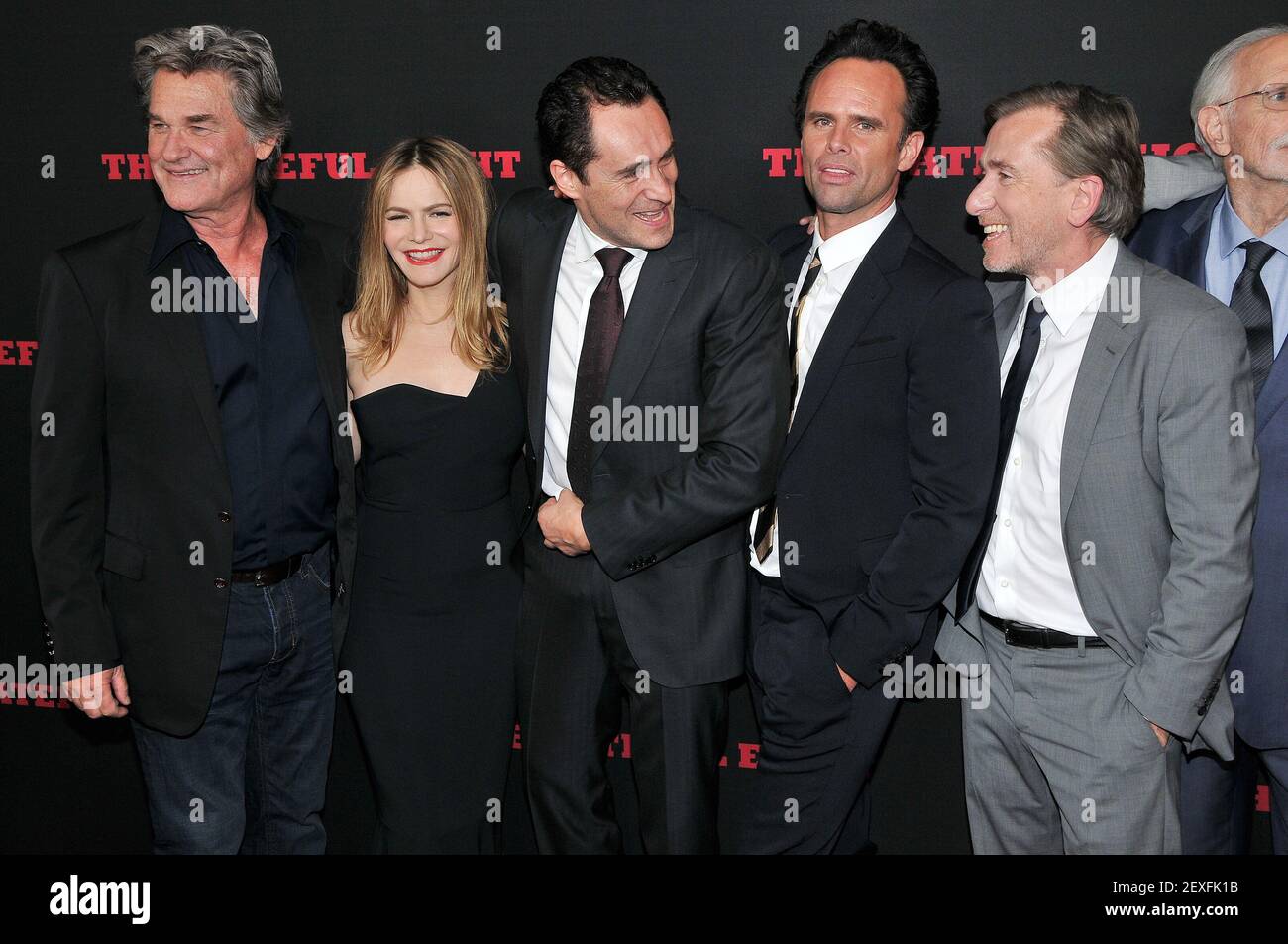 (L-R) Kurt Russell, Jennifer Jason Leigh, Demian Bichir, Walton Goggins ...