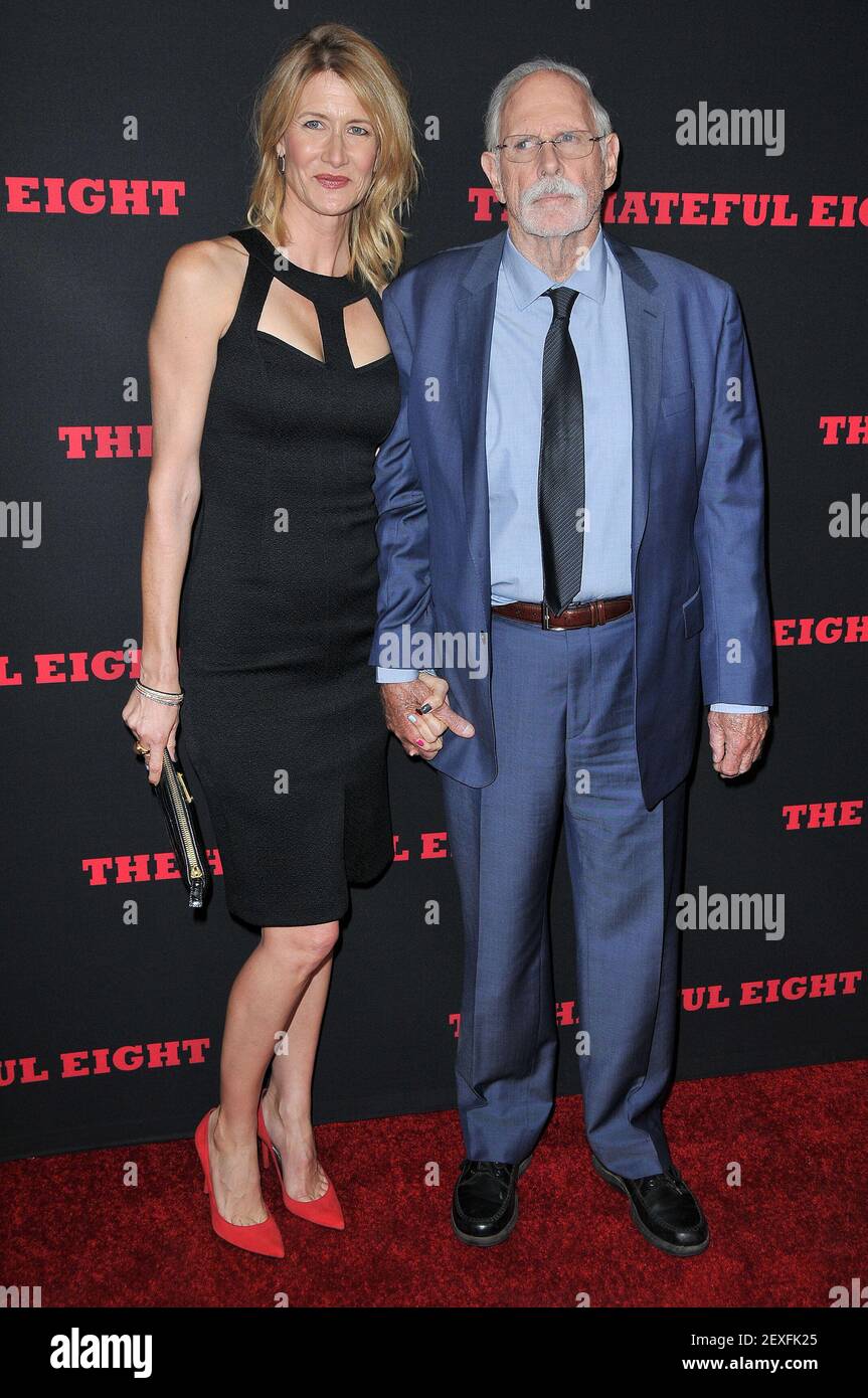 (L-R) Laura Dern and Bruce Dern arrives at the "The Hateful Eight" Los ...