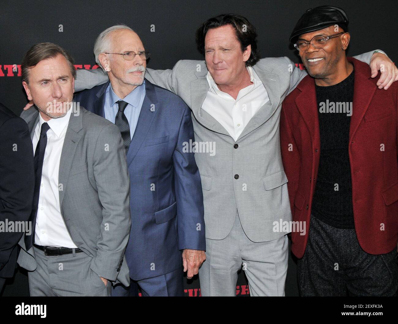 (L-R) Tim Roth, Bruce Dern, Michael Madsen and Samuel L. Jackson ...