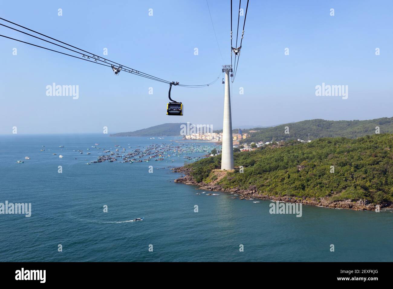 The longest cable car ride in the world, Phu Quoc island, Vietnam Stock ...