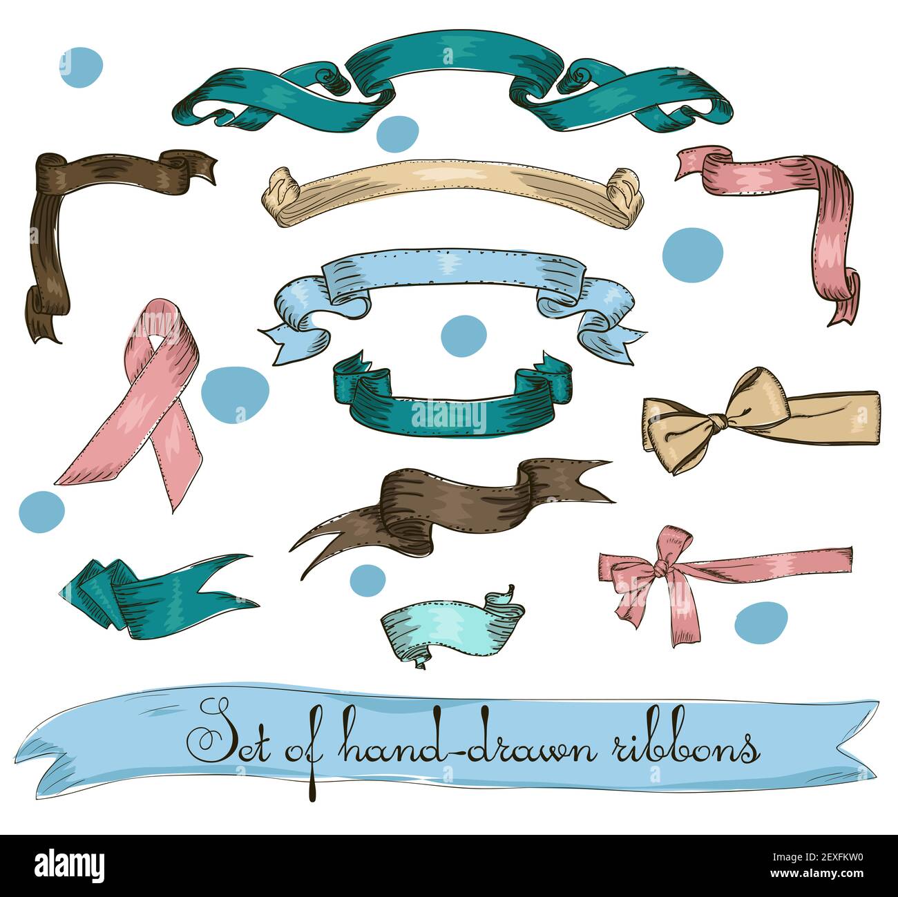 Set of vintage ribbons Stock Photo - Alamy