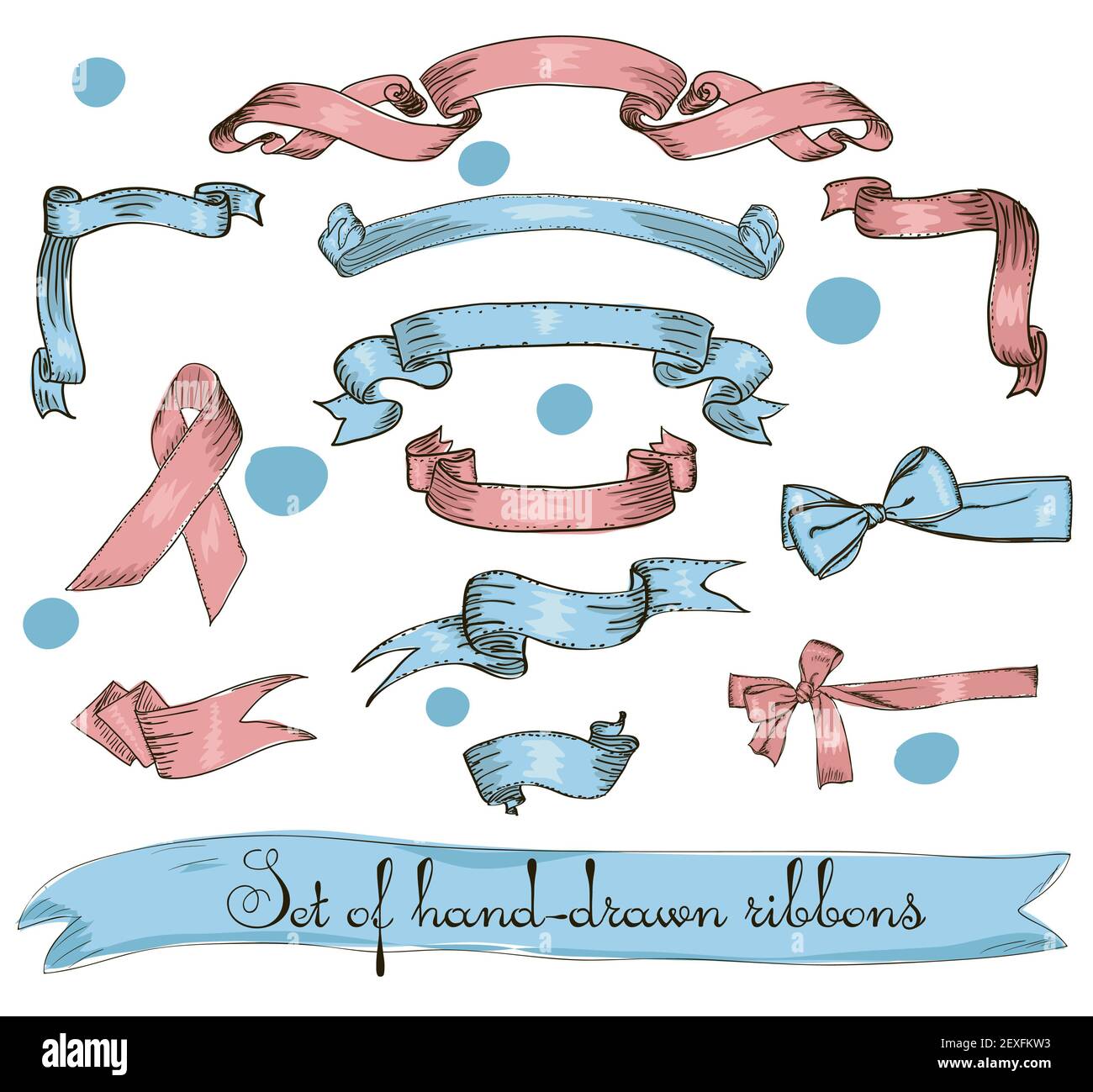 Set of vintage ribbons Stock Photo - Alamy