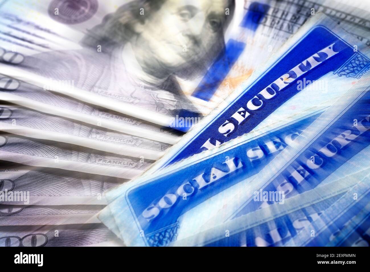 Social Security Cards for identification and retirment USA zoom motion ...