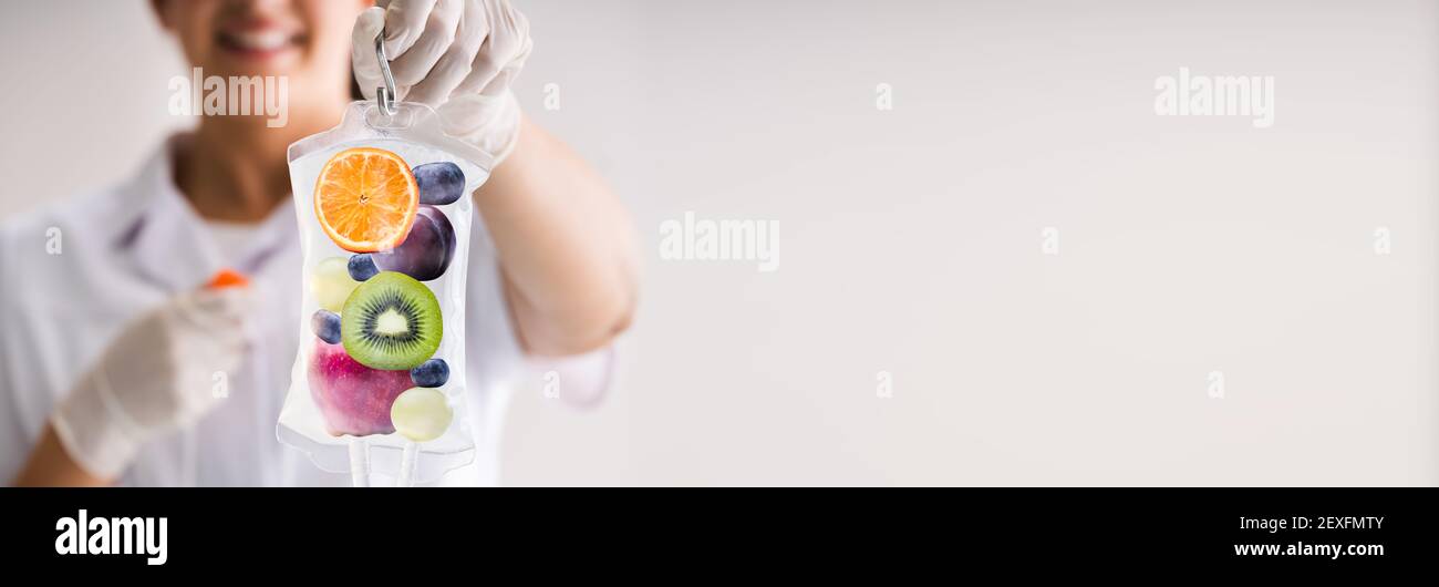 IV Drip Vitamin Infusion Therapy Saline Bag Stock Photo - Alamy