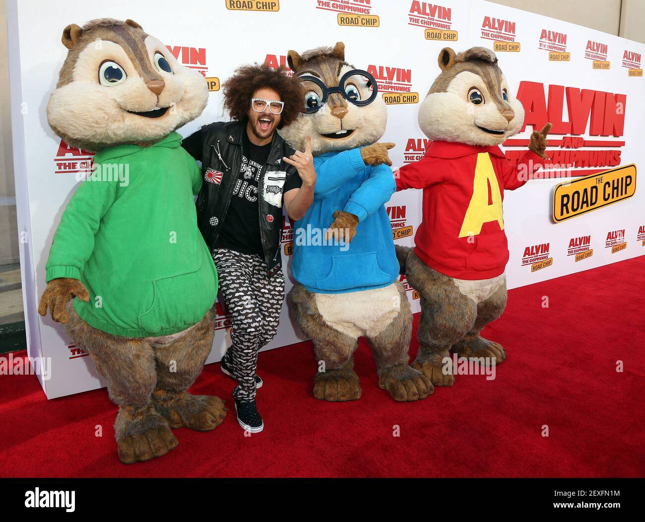 12 December 2015 - Los Angeles, California - Alvin, Redfoo, Simon ...