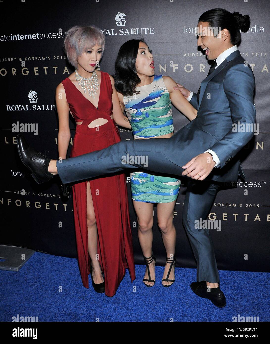 (L-R) Chloe aka Sushi Monster, Anna Akana and Yoshi Sudarso arrives at ...