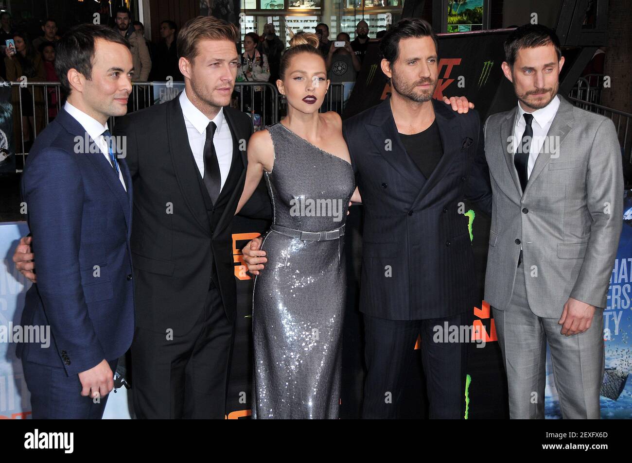 (L-R) "Point Break" Cast - Nikolai Kinski, Luke Bracey, Teresa Palmer ...