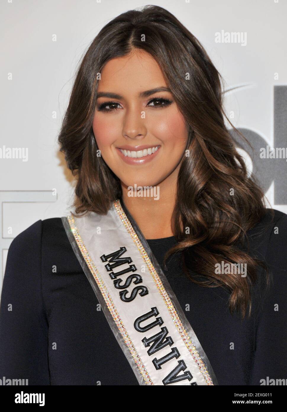Miss Universe 2014 Paula Vega at the Miss Universe 2015 Press Junket ...