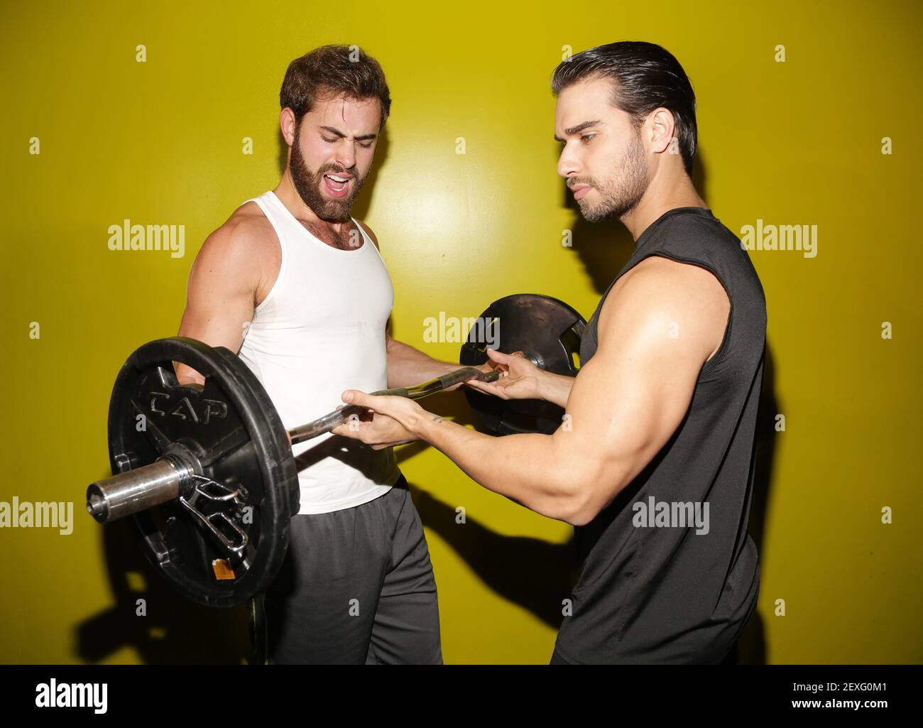 Actor Gabriel Rossi and trainer Darian Alvarez are seen training at ...