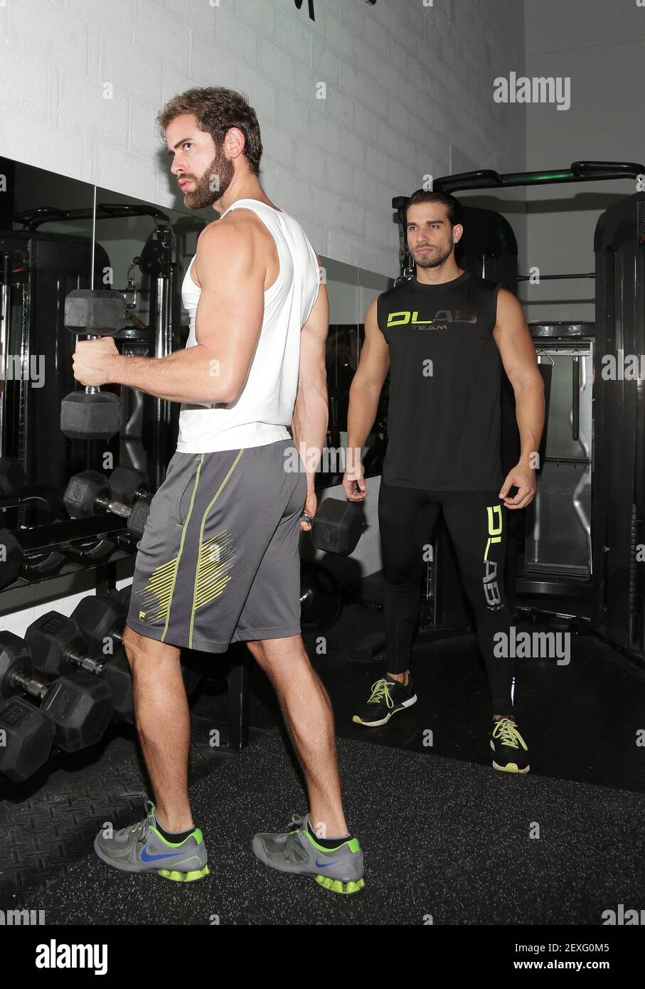 Actor Gabriel Rossi and trainer Darian Alvarez are seen training at ...