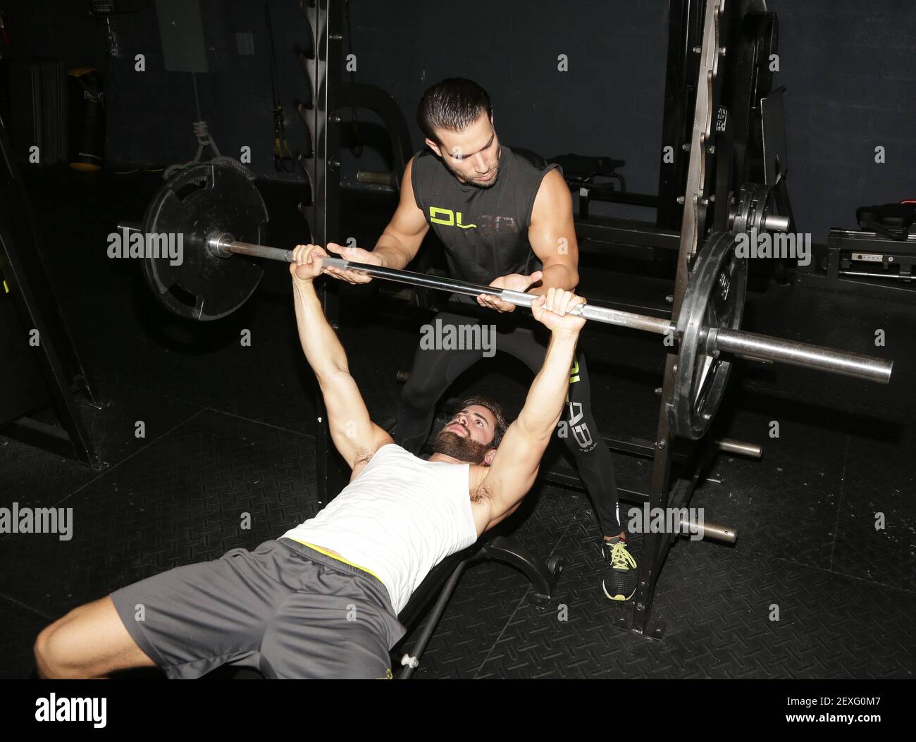 Actor Gabriel Rossi and trainer Darian Alvarez are seen training at ...