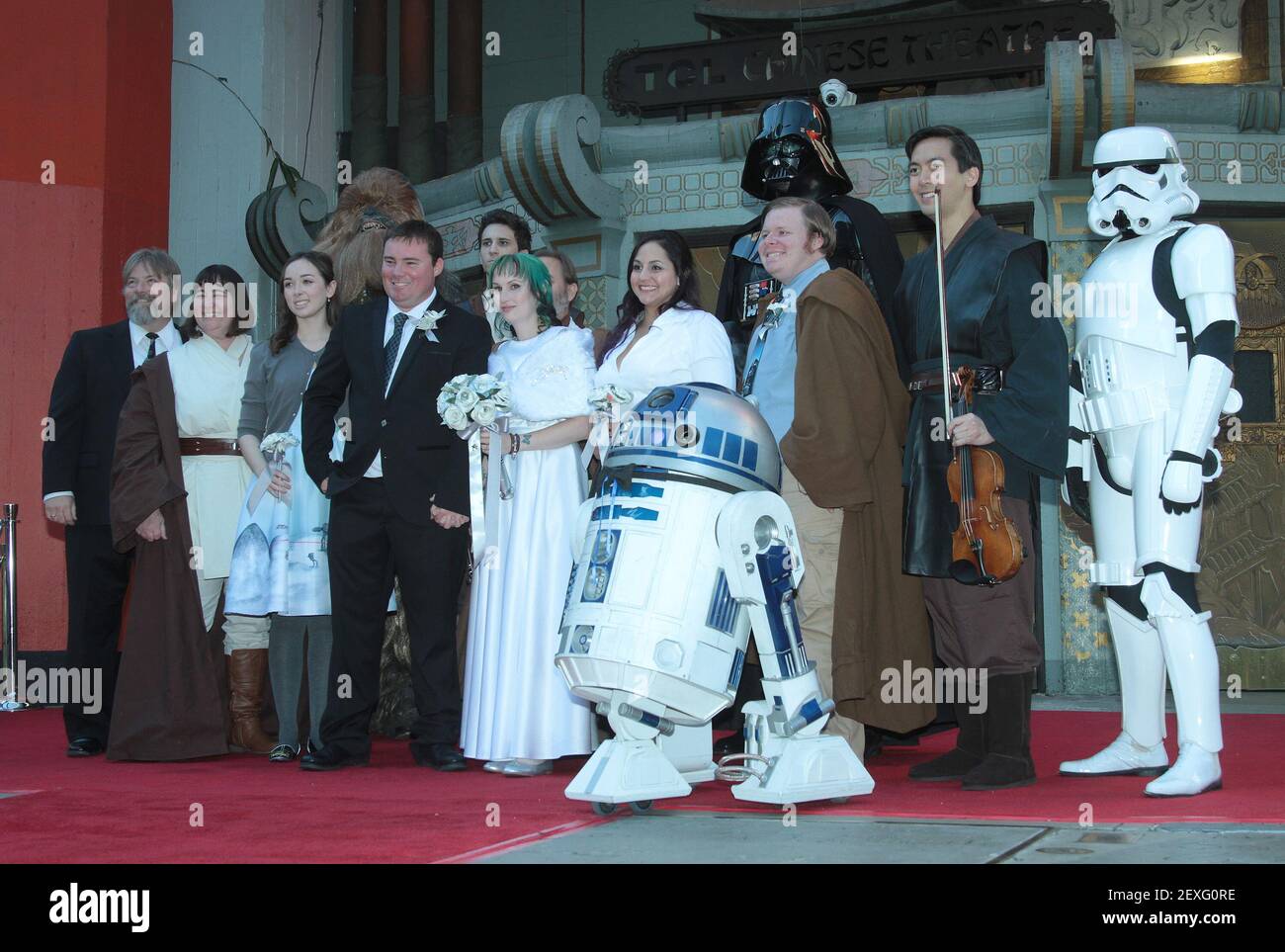 Andrew Porters, Caroline Ritter, Wedding Party attends A Star Wars ...