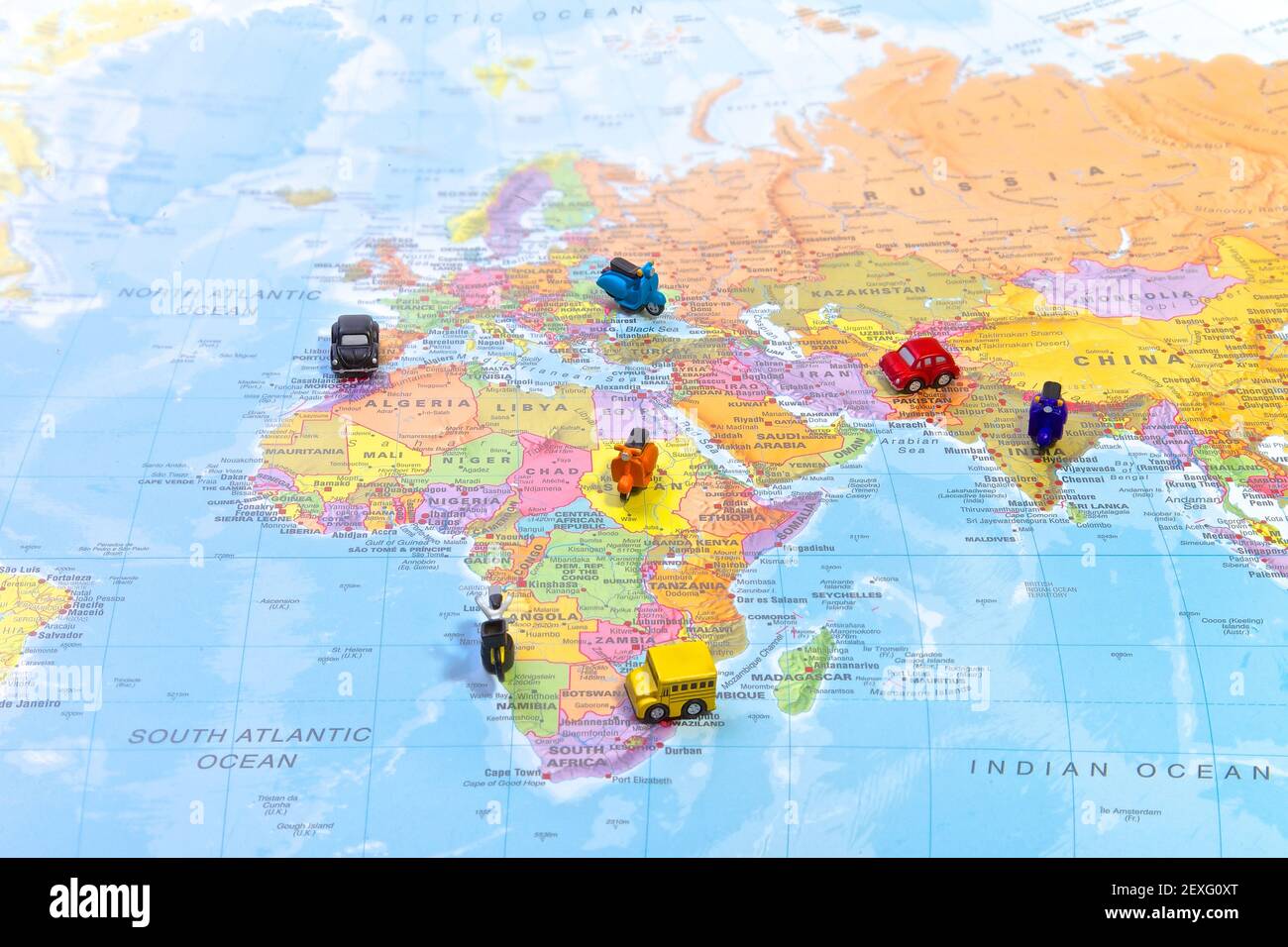 World map with magnets Stock Photo - Alamy