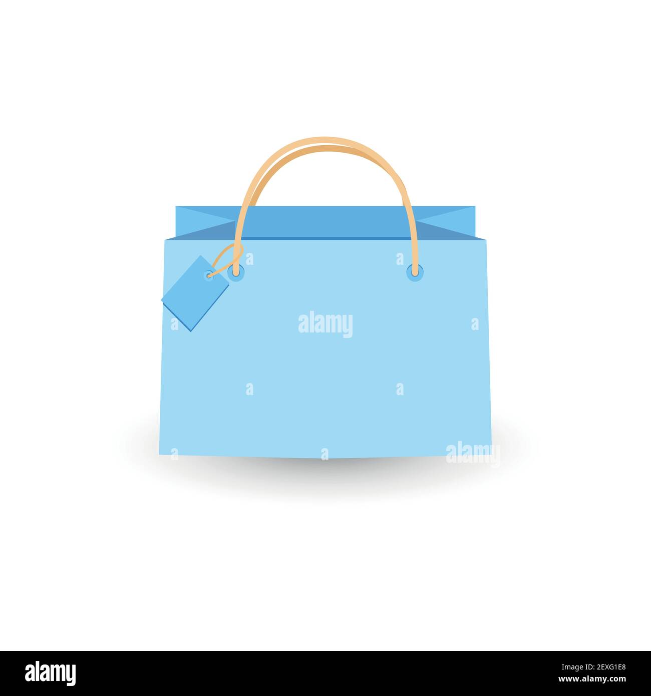 Shopping paper bag empty, vector illustration isolated on white ...