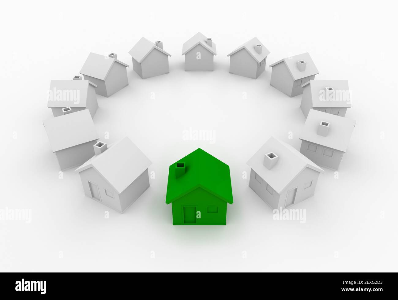 Houses in the circle Stock Photo - Alamy