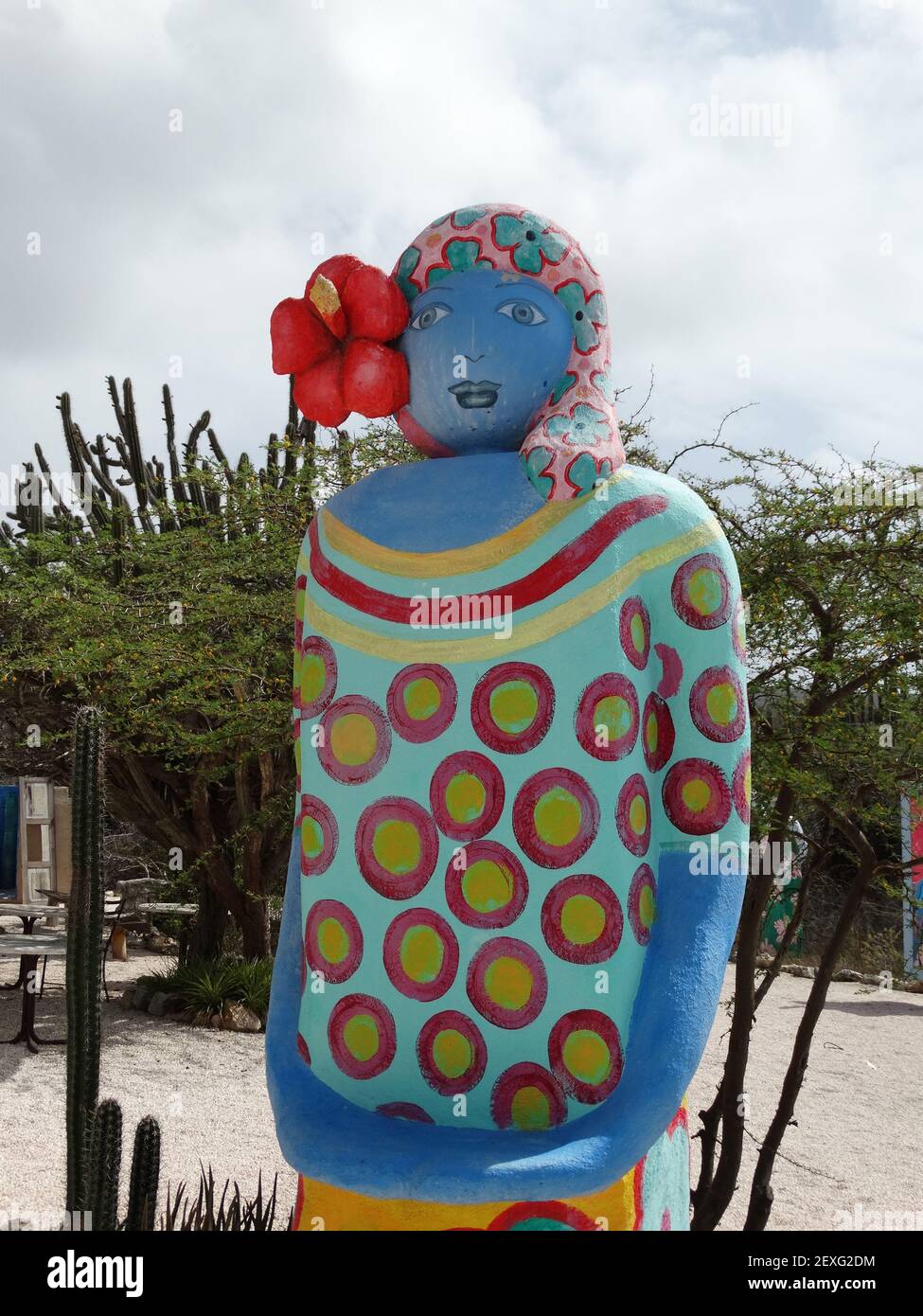 Colorful artwork of Nina Sanchez at her gallery at Landhuis Jan Kok ...