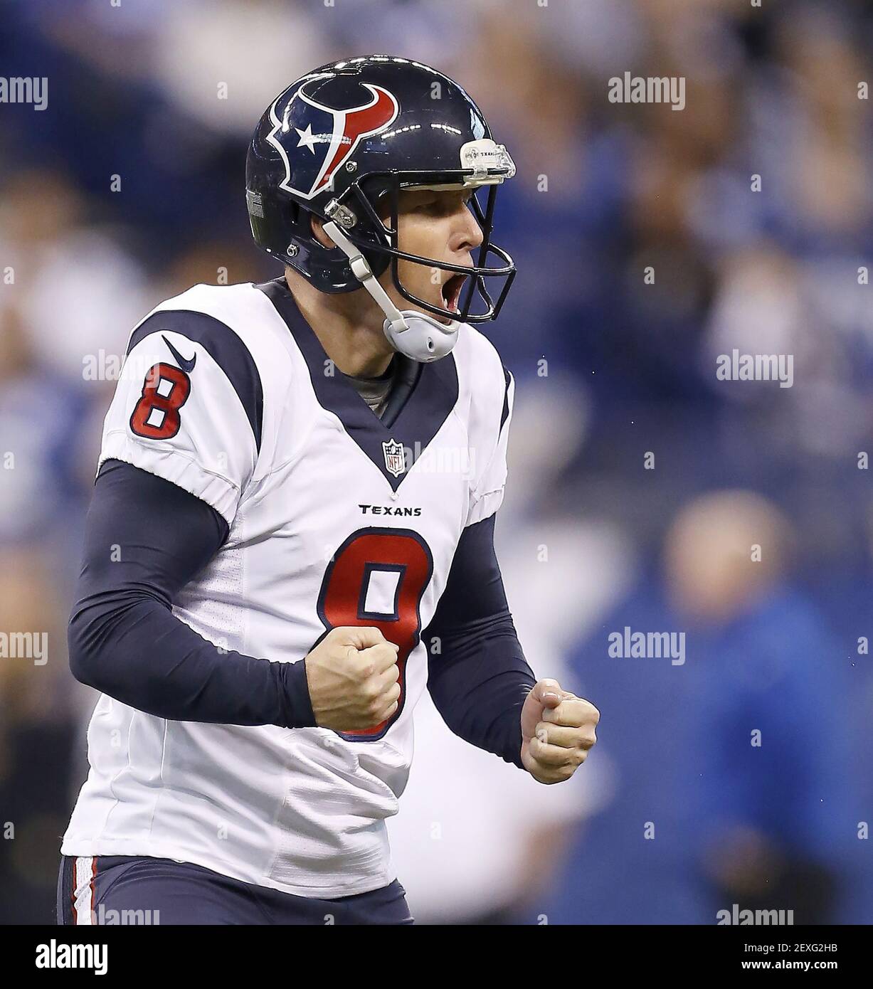Houston Texans kicker Nick Novak (8) reacts after converting a field ...