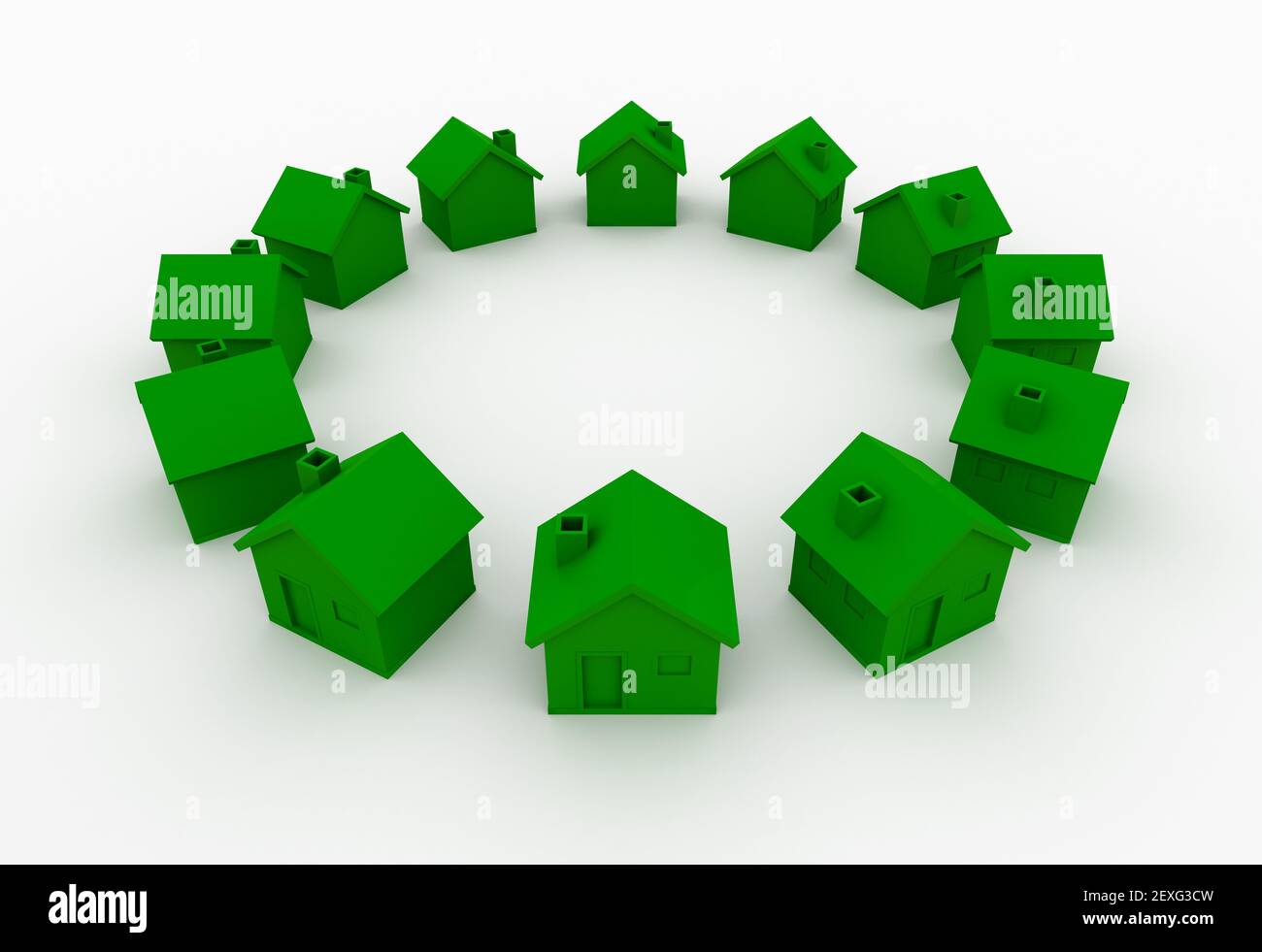 Houses in the circle Stock Photo - Alamy