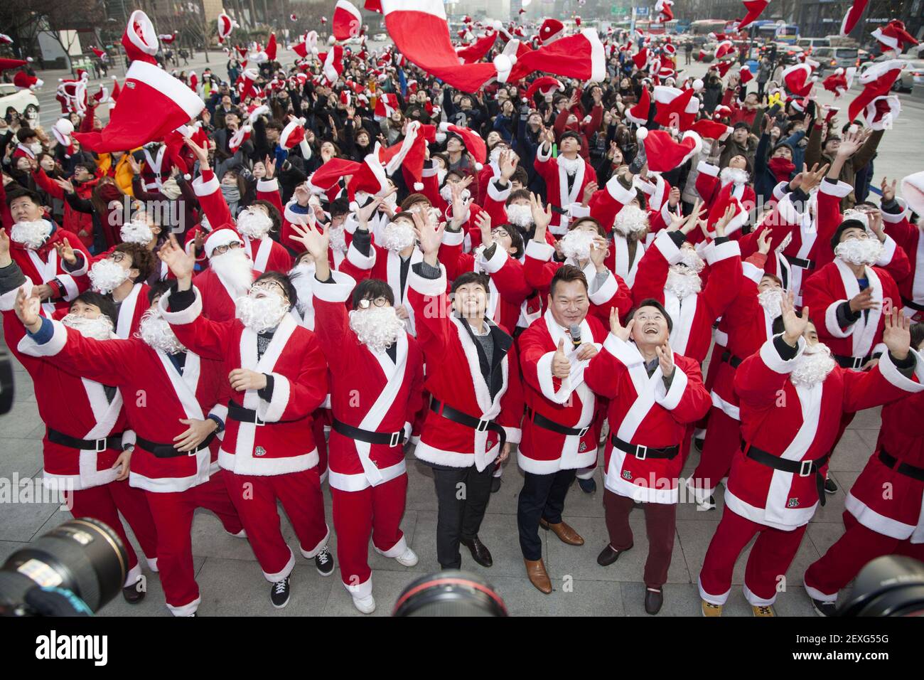 24 December 2015 - Seoul, South Korea : The South Koreans wearing Santa ...