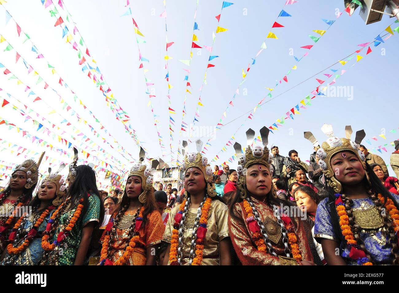 People from Newar community, an impersonate as Goddess of Asta Matrika ...