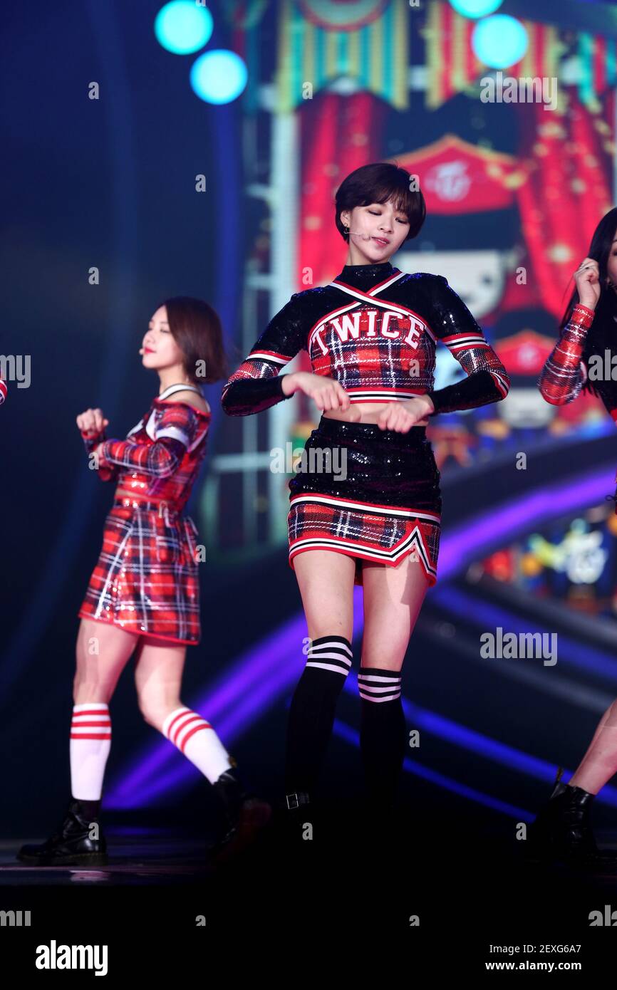 K-Pop band Twice SBS TV station hold singing competition with in Seoul, South Korea on 28th ...