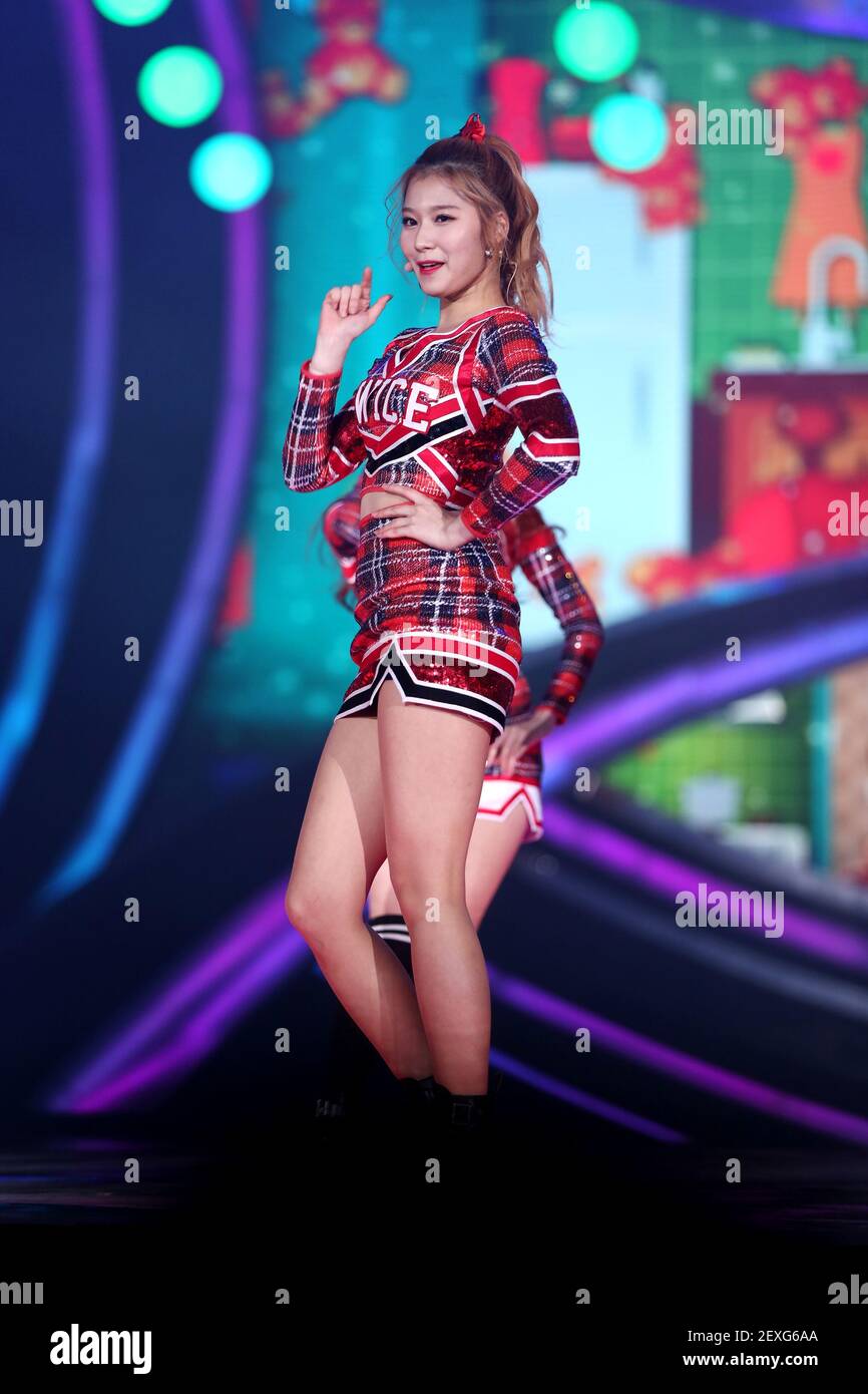 K-Pop band Twice SBS TV station hold singing competition with in Seoul, South Korea on 28th ...