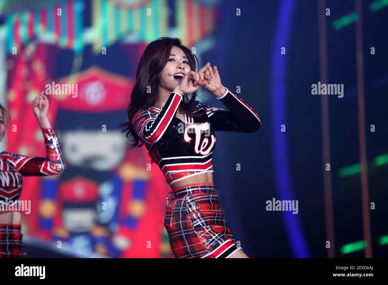 K-Pop band Twice SBS TV station hold singing competition with in Seoul, South Korea on 28th ...