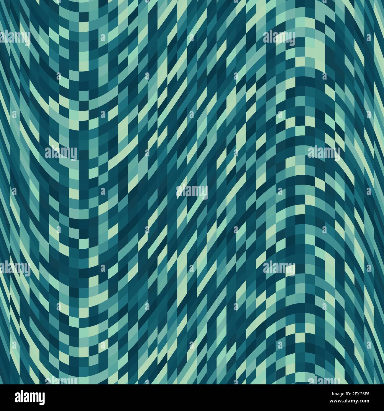 Pixel pattern background of vector marine blue wave seamless square ...