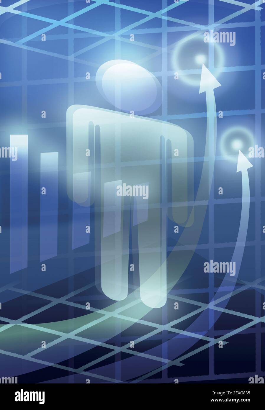 Abstract person and arrow signs Stock Photo - Alamy