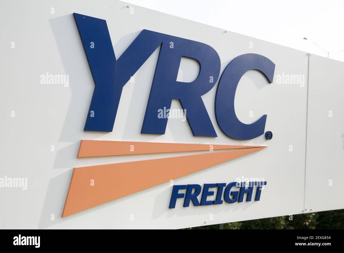 A logo sign outside of the headquarters of YRC Worldwide, Inc., in ...