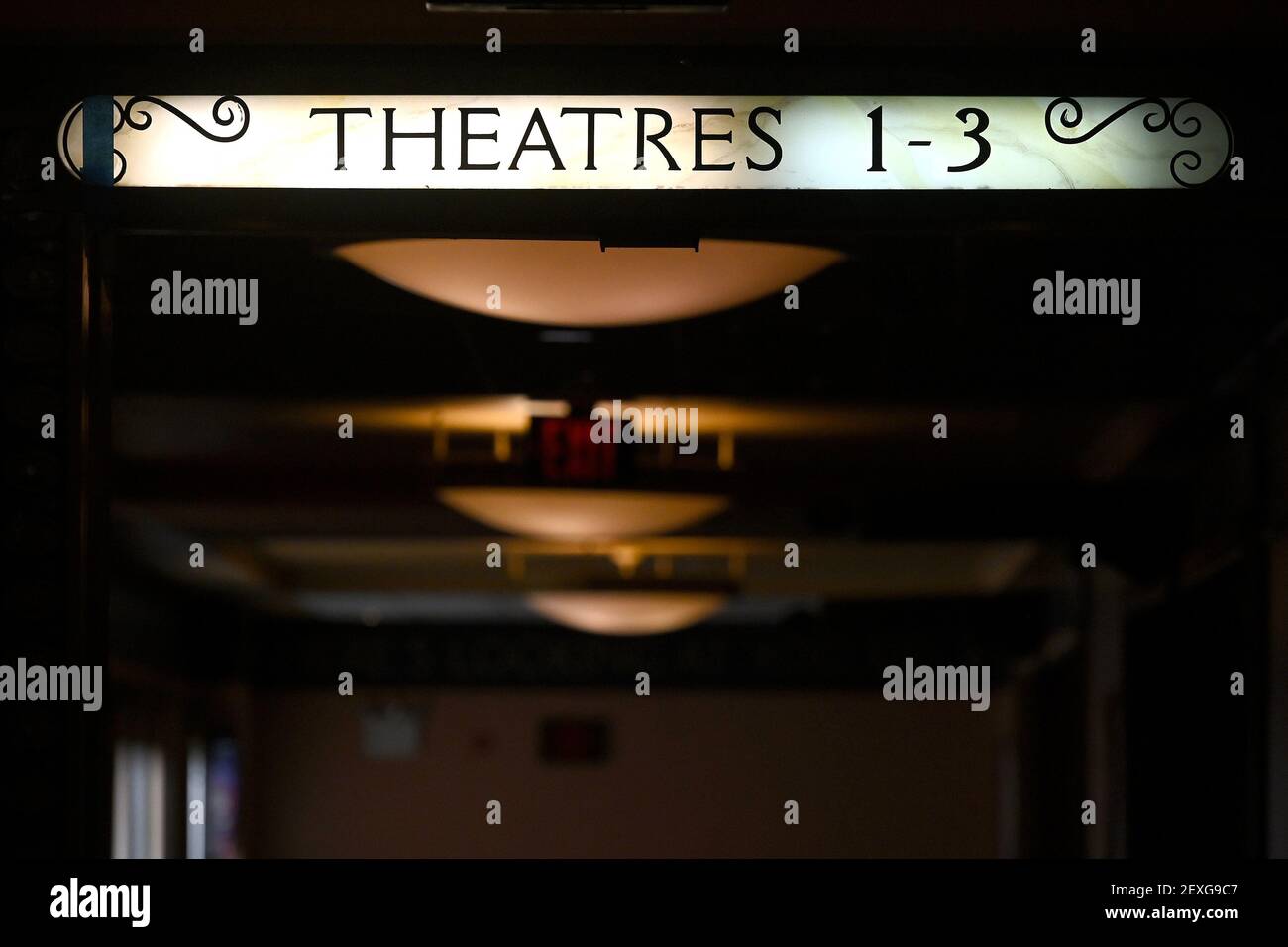 New York, USA. 04th Mar, 2021. Interior view of AMC 34th Street as ...
