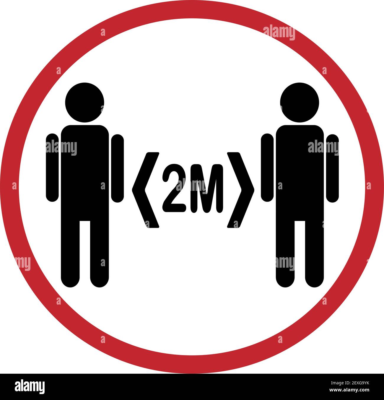 great keep distance 2 meters sign vector illustration Stock Photo - Alamy