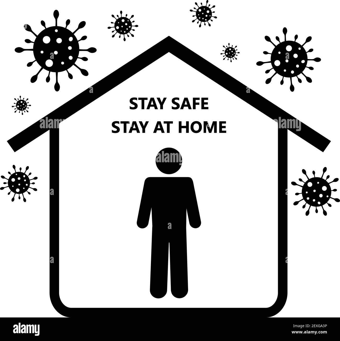 Home isolation icon outline Black and White Stock Photos & Images - Alamy