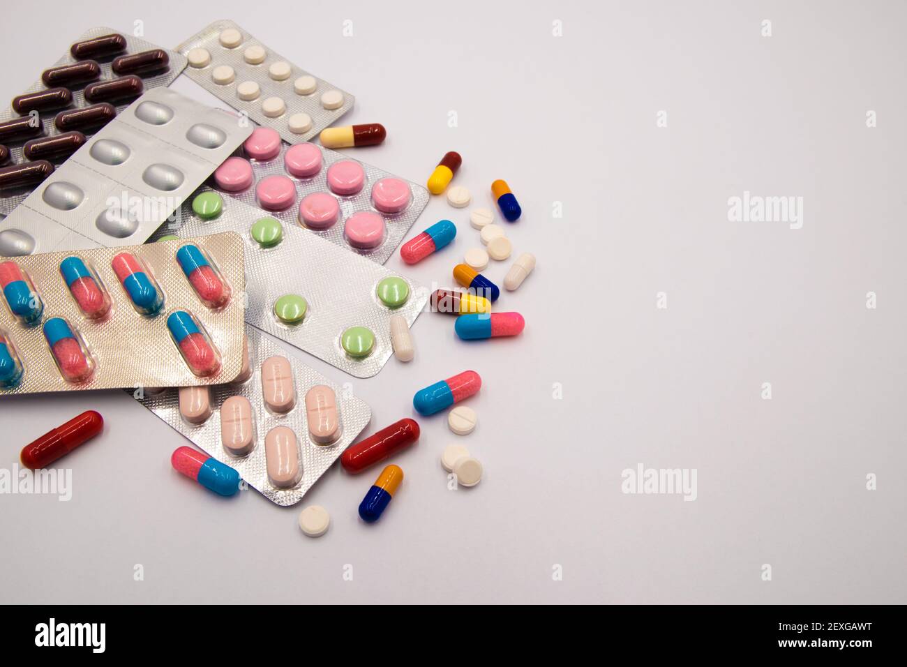 original photograph of assorted medications on white background Stock ...