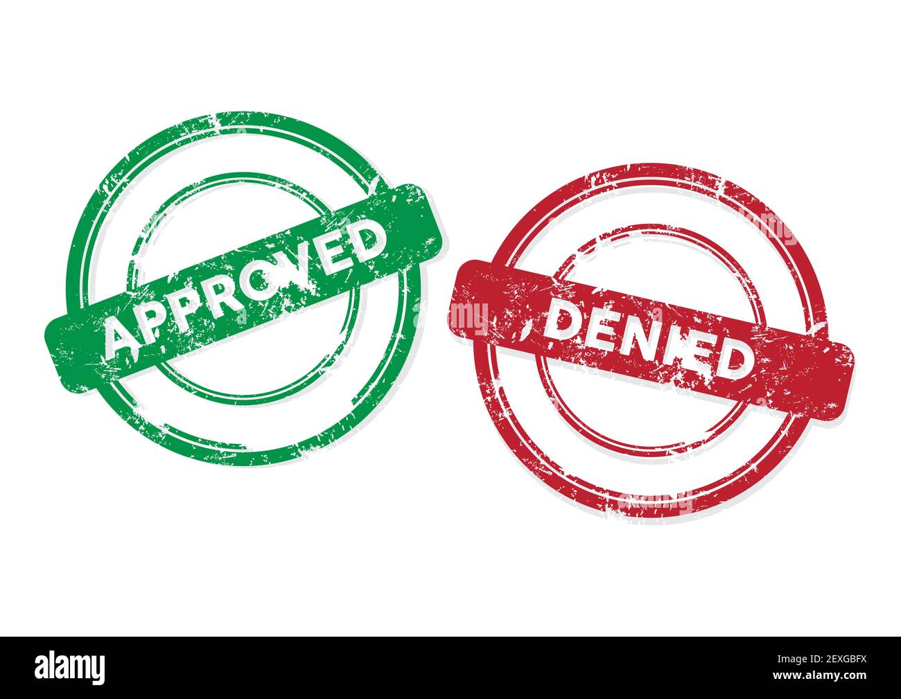 Approved and denied stamps on a white background vector Stock Vector ...