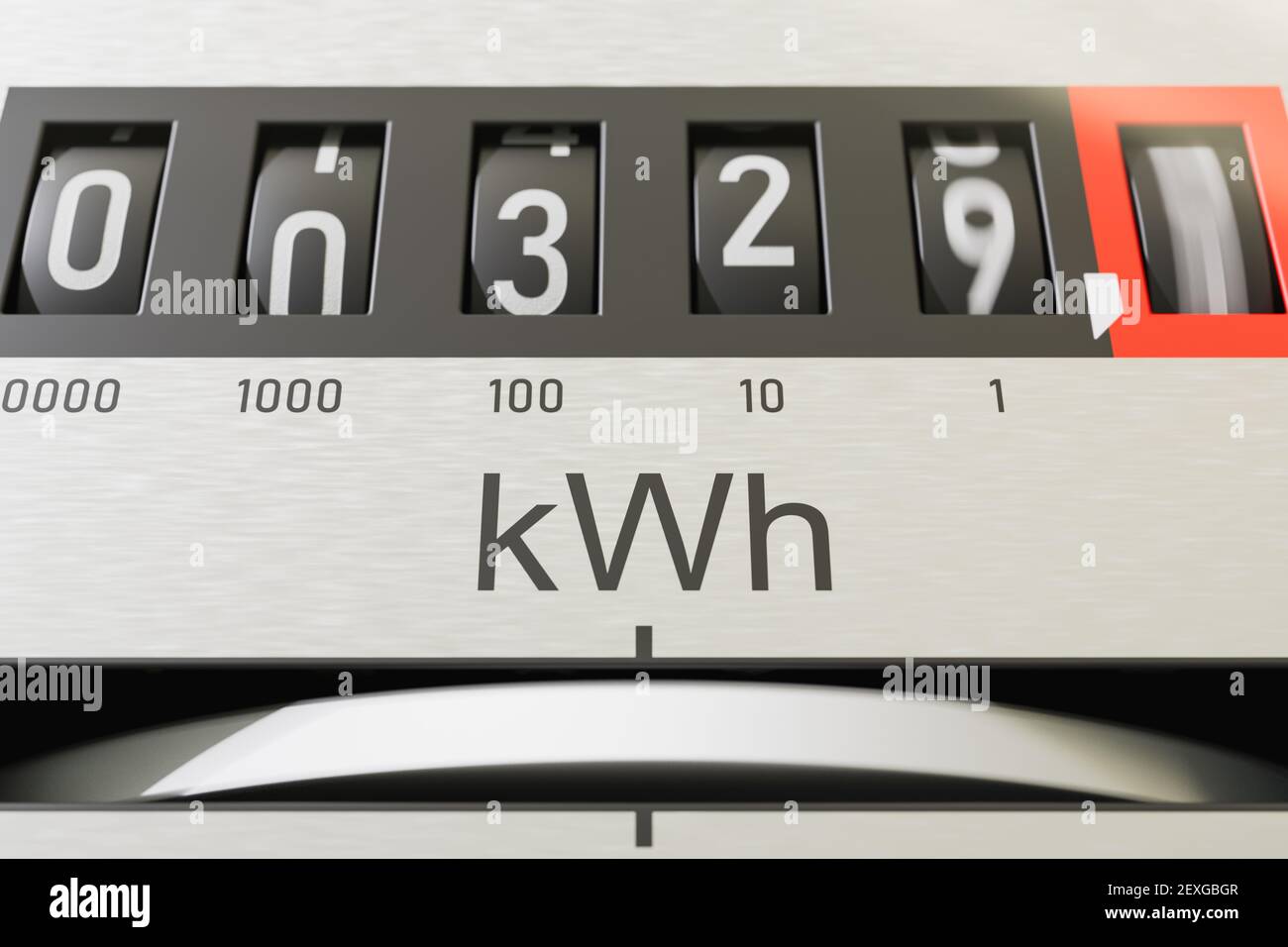 Electrometer is measuring power consumption. Close-up view. 3D rendered ...