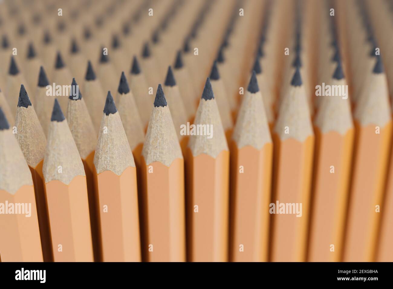 Many pencils in array. Education concept. 3D rendered illustration ...
