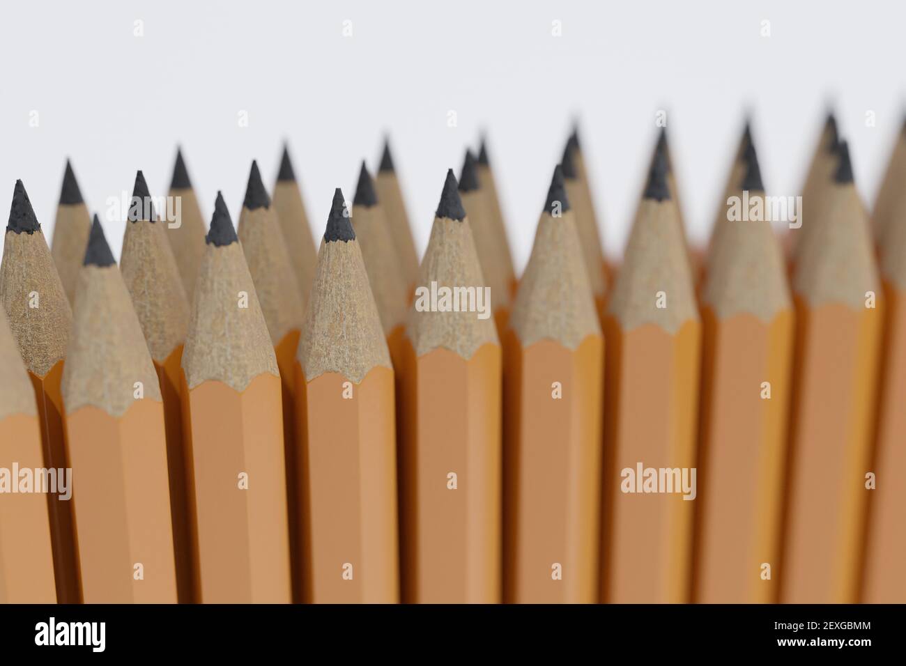 Many pencils in a row. Education concept. 3D rendered illustration ...