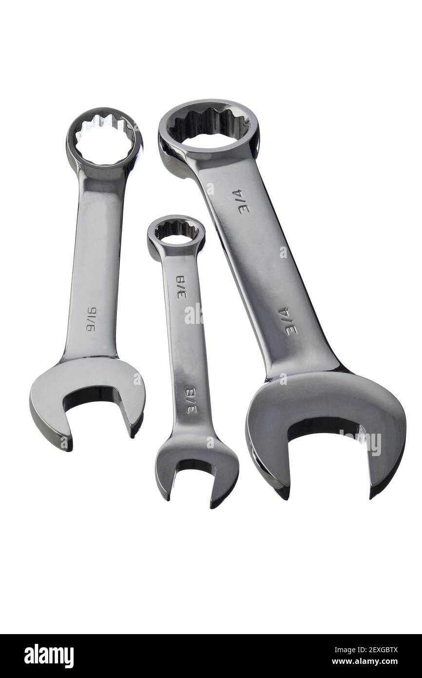 Three metal spanner Stock Photo - Alamy