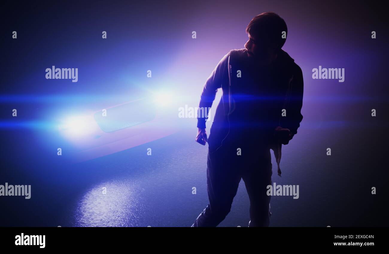 Man Running Away Silhouette