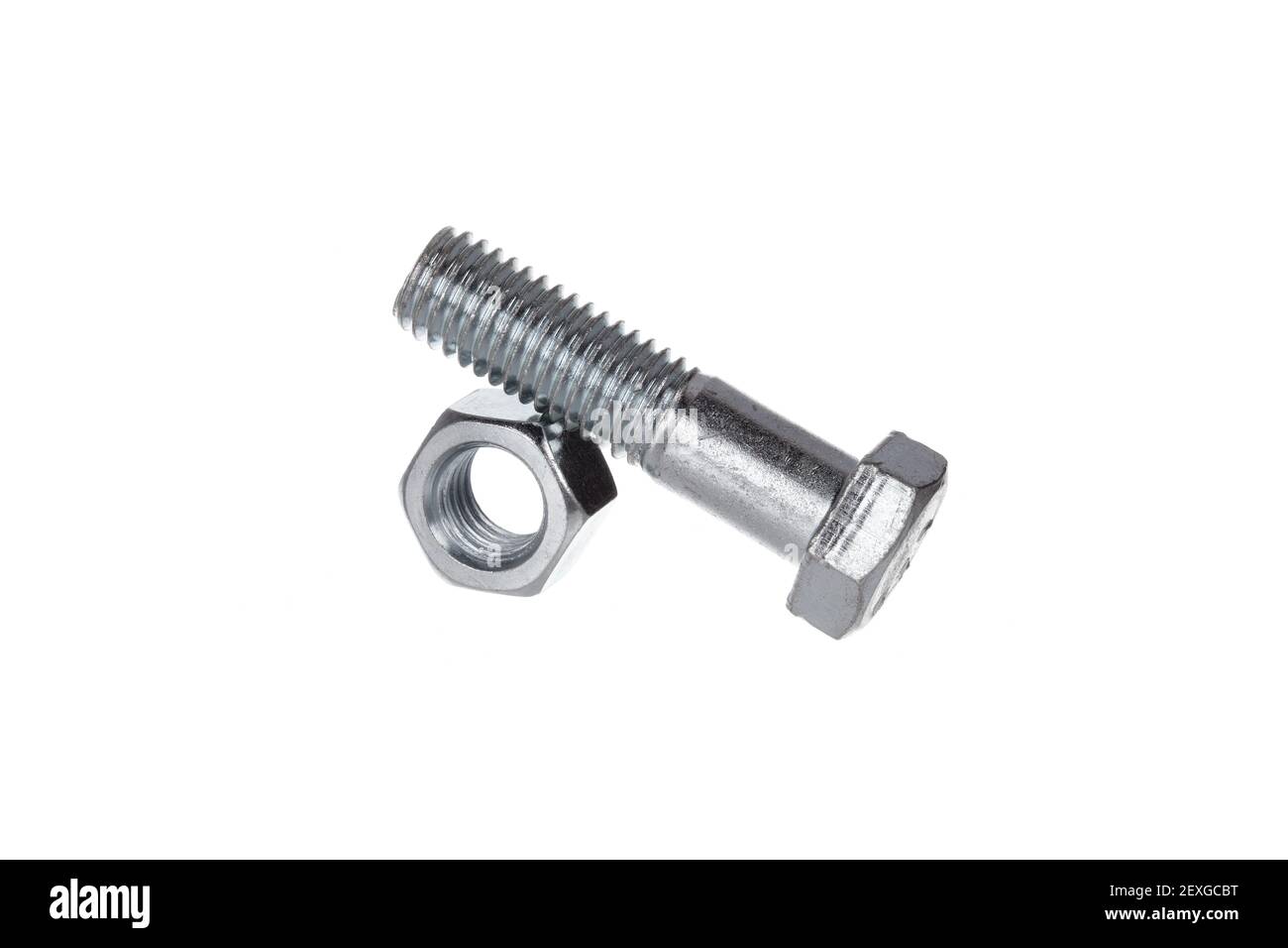 Bolt on a nut Stock Photo - Alamy