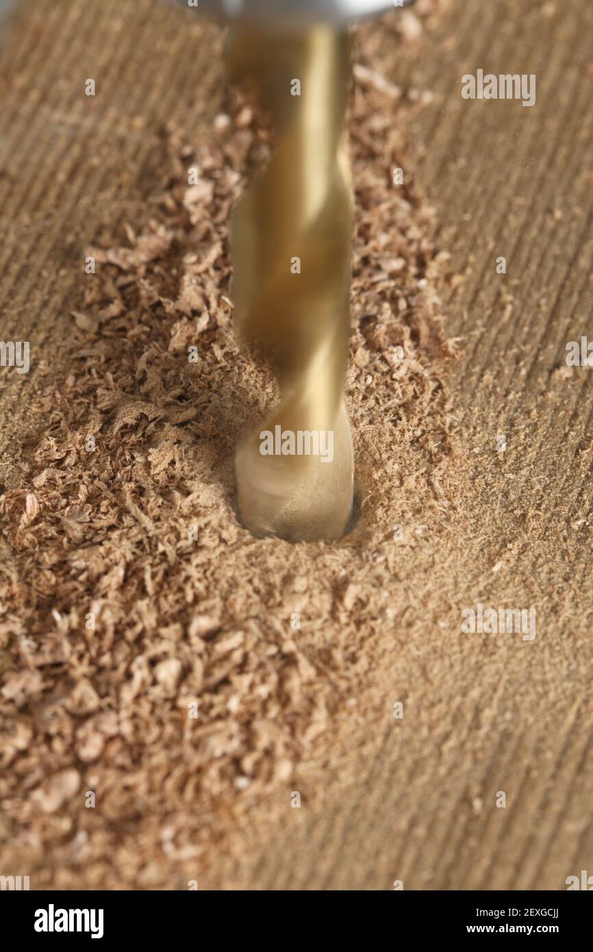 Drilling hole in plywood wood hi-res stock photography and images - Alamy