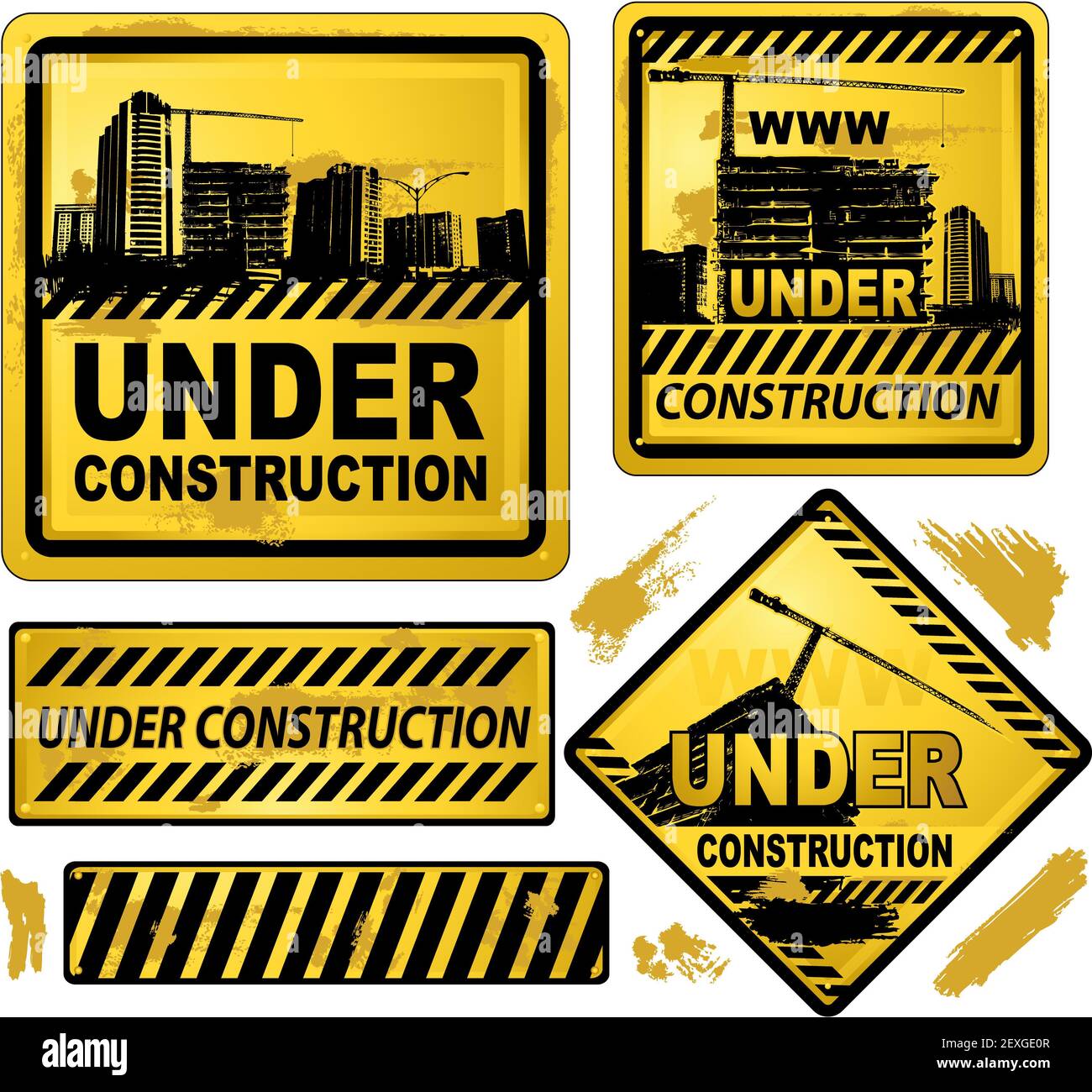 Under construction signs Stock Photo - Alamy